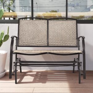 Giantex OP3100-New Patio Glider Bench, Brown 41.5"X28.0"X37"(LXWXH)