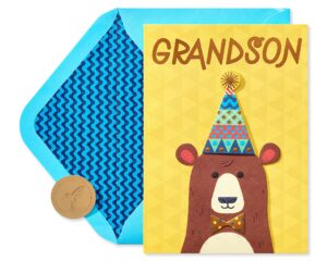 papyrus birthday card for grandson (big bear hug)