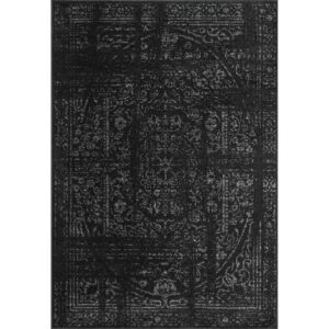 nuLOOM Arlena Vintage Traditional Area Rug - 3x5 Accent Rug Modern/Contemporary Black/Grey Rugs for Living Room Bedroom Dining Room Entryway Kitchen