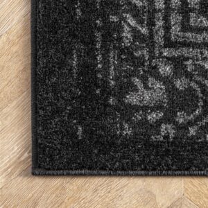 nuLOOM Arlena Vintage Traditional Area Rug - 3x5 Accent Rug Modern/Contemporary Black/Grey Rugs for Living Room Bedroom Dining Room Entryway Kitchen