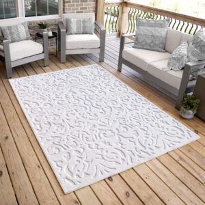 my texas house by orian indoor/outdoor lady bird area rug, 5'2" x 7'6", natural