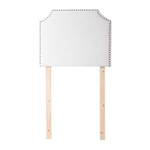 dormco bevel tacked plush college headboard - white - with legs