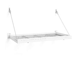 newage products pro series white 2'. x 4'. wall mounted steel shelf, garage overheads, 40405