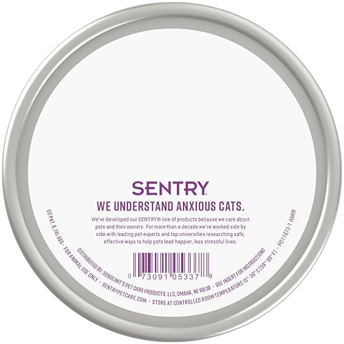 SENTRY PET Care Sentry Calming Collar for Cats, Long-Lasting Pheromone Collar Helps Calm Cats for 30 Days, Reduces Stress, Helps Calm Cats from Anxiety, Loud Noises, and Separation, 1 Count