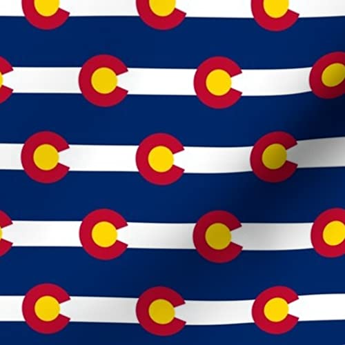 Spoonflower Fabric - Colorado Flag Flags USA United States America Printed on Petal Signature Cotton Fabric by The Yard - Sewing Quilting Apparel Crafts Decor