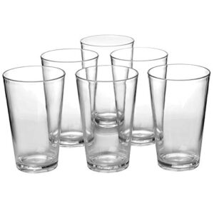 yuyuhua clear plastic drinking glasses - bpa free cups 18 oz - dishwasher safe classic tumblers set of 6 - acrylic highball tall glasses for kitchen dining outdoor (that look like glass)