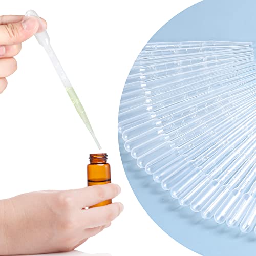 300PCS 3ML Plastic Transfer Pipettes, YSSHUI Disposable Pipette Transfer Pipettes for Essential Oil Pipette Makeup Tool