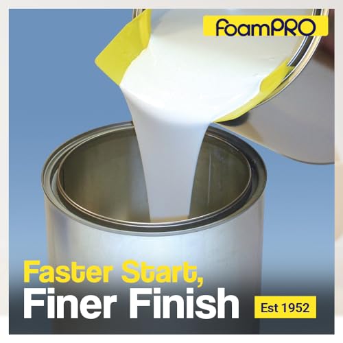 FoamPRO 61-5 Paint Can Spout, 5 Pack | One Size Fits All Pint, Quart & Gallon Painting Cans | All In One Pouring Accessory, Paint Brush Holder & Wiper | Paint Bucket Attachment With Yellow Mixing Tips