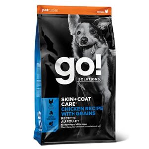 go! solutions skin + coat care, dry dog food, chicken recipe with grains, 3.5 lb bag