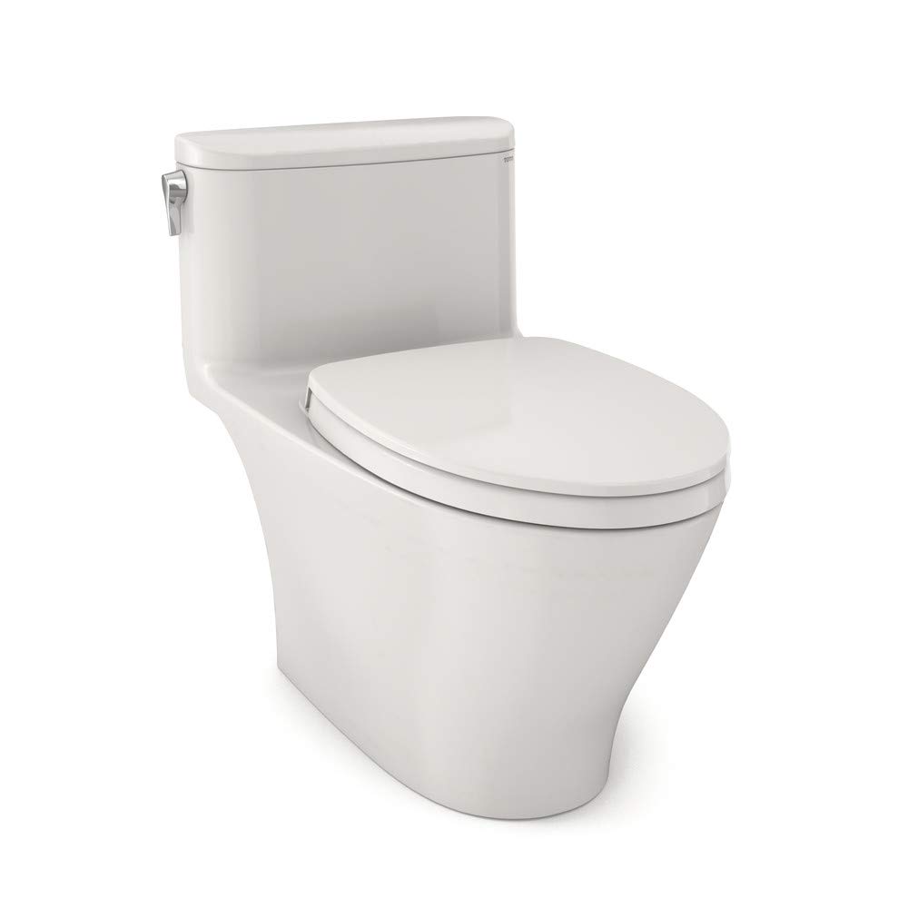 TOTO TMS642124CEFG11 Nexus 1.28 GPF One Piece Elongated Chair Height Toilet with Tornado Flush Technology - Seat Included Colonial White