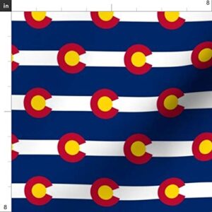 Spoonflower Fabric - Colorado Flag Flags USA United States America Printed on Petal Signature Cotton Fabric by The Yard - Sewing Quilting Apparel Crafts Decor