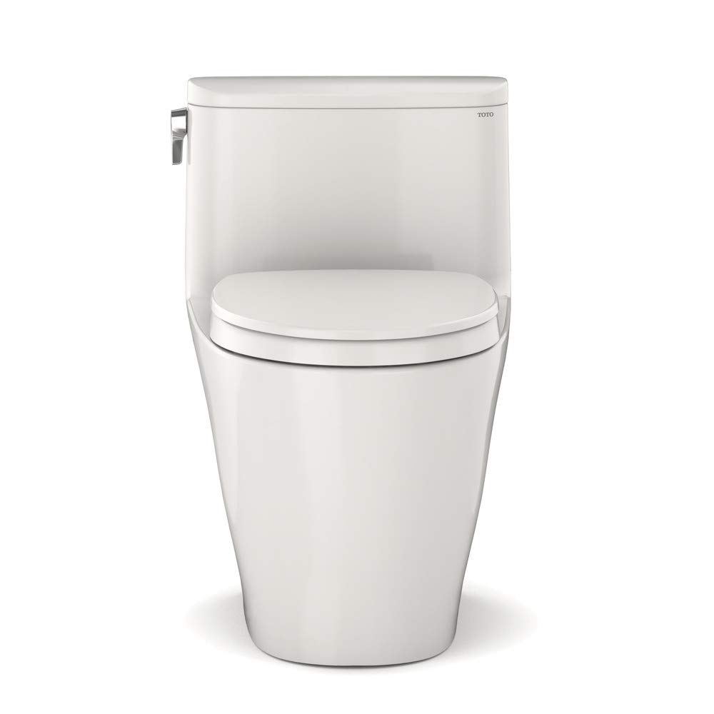 TOTO TMS642124CEFG11 Nexus 1.28 GPF One Piece Elongated Chair Height Toilet with Tornado Flush Technology - Seat Included Colonial White