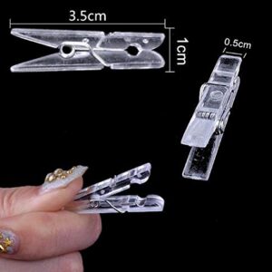 50PCS Clear Plastic Mini Spring Hanging Clips Clamps Holder Clothing Pins Paper Photos Clothes Line Clip Clothespins Clip Hanger Clips Laundry Clothespins(3.5cm x 0.7cm x 1cm)