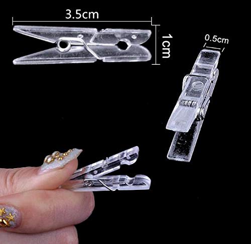 50PCS Clear Plastic Mini Spring Hanging Clips Clamps Holder Clothing Pins Paper Photos Clothes Line Clip Clothespins Clip Hanger Clips Laundry Clothespins(3.5cm x 0.7cm x 1cm)