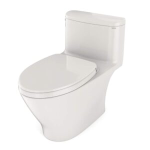 TOTO TMS642124CEFG11 Nexus 1.28 GPF One Piece Elongated Chair Height Toilet with Tornado Flush Technology - Seat Included Colonial White