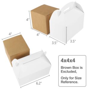 ValBox Treat Boxes 30 Pack White Paper Gable Gift Boxes - Goodies Favor Box for Kids' Birthday Party, Wedding, Baby Shower, 6.2 x 3.5 x 3.5 Inches