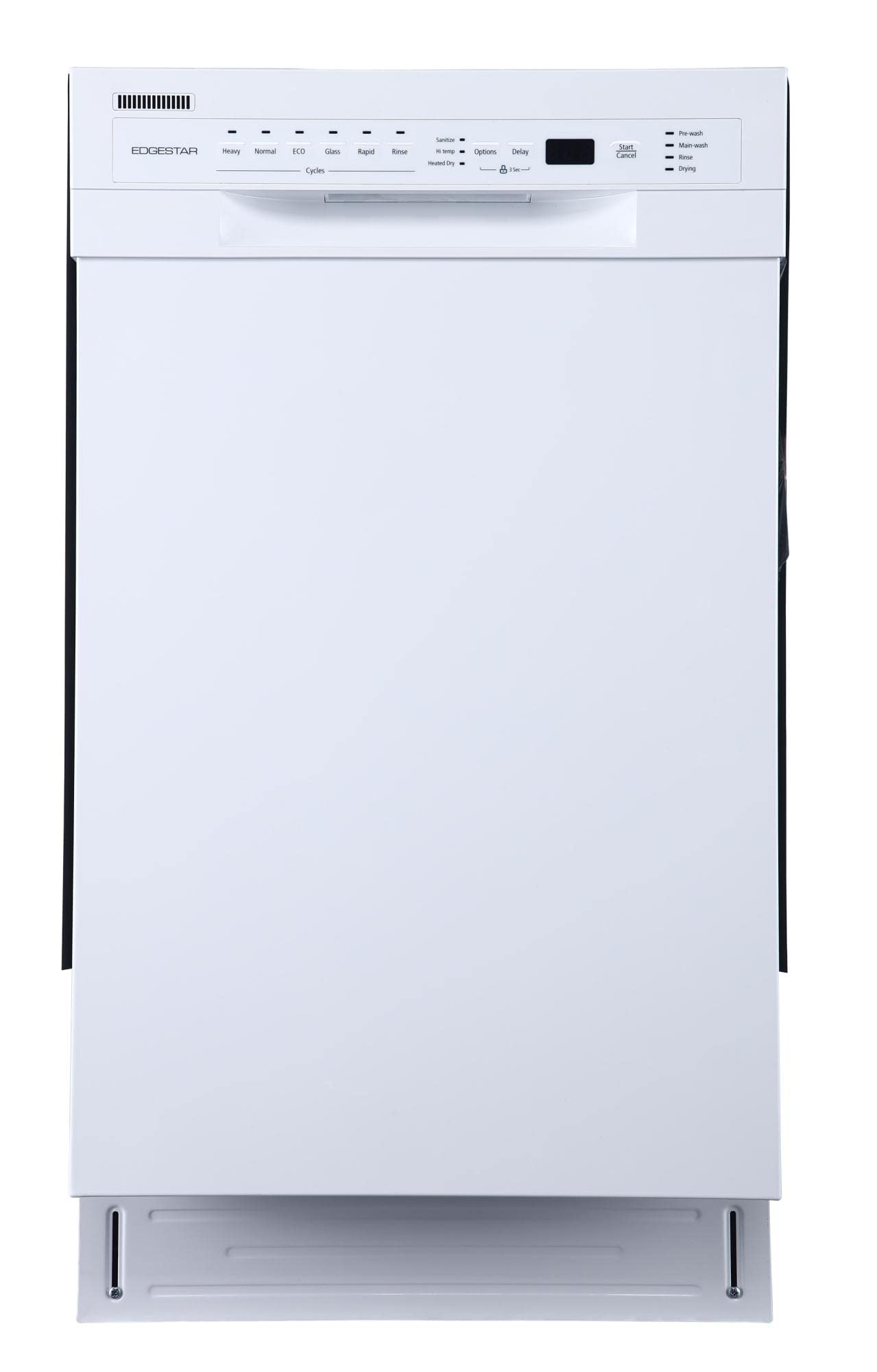 EdgeStar BIDW1802 18 Inch Wide 8 Place Setting Energy Star Certified Built-In Front Control Dishwasher - White