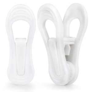 tinfol white plastic hanger clips, 24 pack hanger clips- strong pinch grip finger clips for plastic clothes hangers, multi-purpose hanger clips