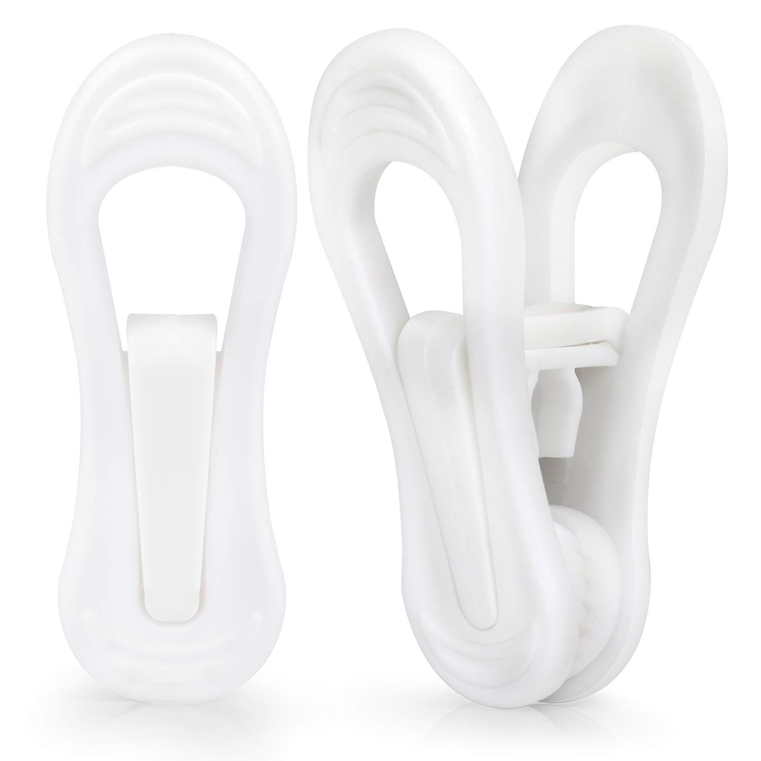 Tinfol White Plastic Hanger Clips, 24 Pack Hanger Clips- Strong Pinch Grip Finger Clips for Plastic Clothes Hangers, Multi-Purpose Hanger Clips