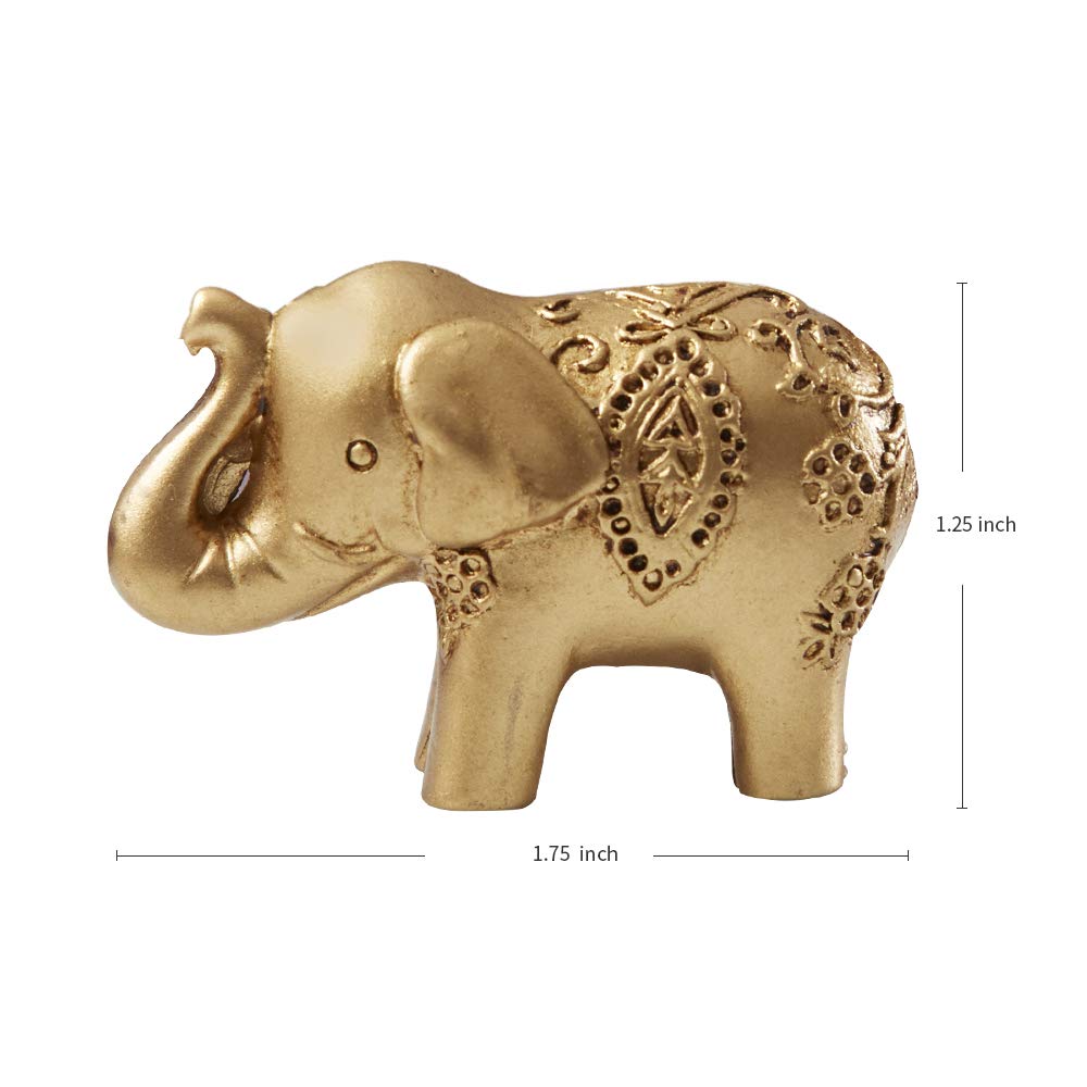 Kate Aspen Place Card Holders (Place Cards Included) - Set of 12 - Table Number Holder for Weddings, Lucky Golden Elephant Photo Holder for Table Assignments at Bridal Showers or Anniversaries