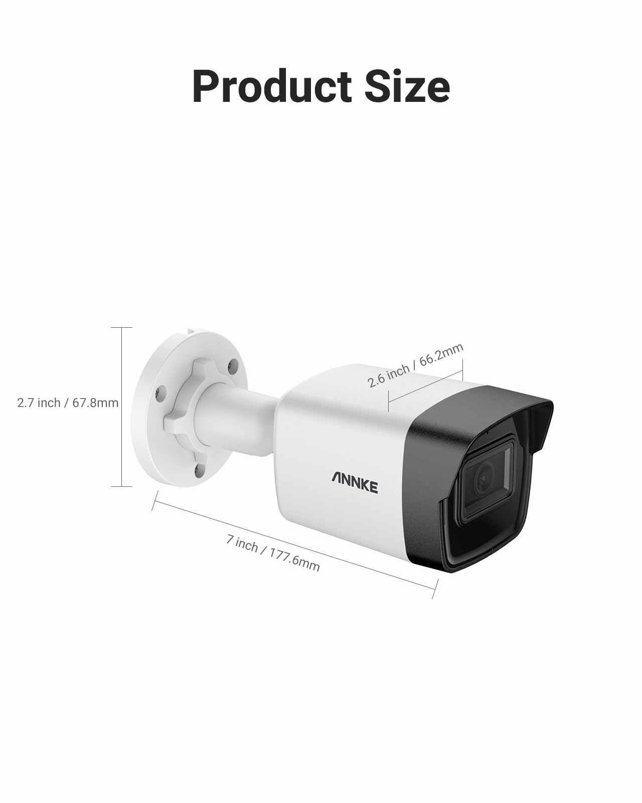 ANNKE C500 - 5MP Outdoor PoE Security IP Camera with Mic/Audio, 2.8mm Lens (116° FOV), 100 ft Night Vision, IP67 Waterproof, Smart Motion Alerts, RTSP, Surveillance Bullet Cam with SD Card Slot