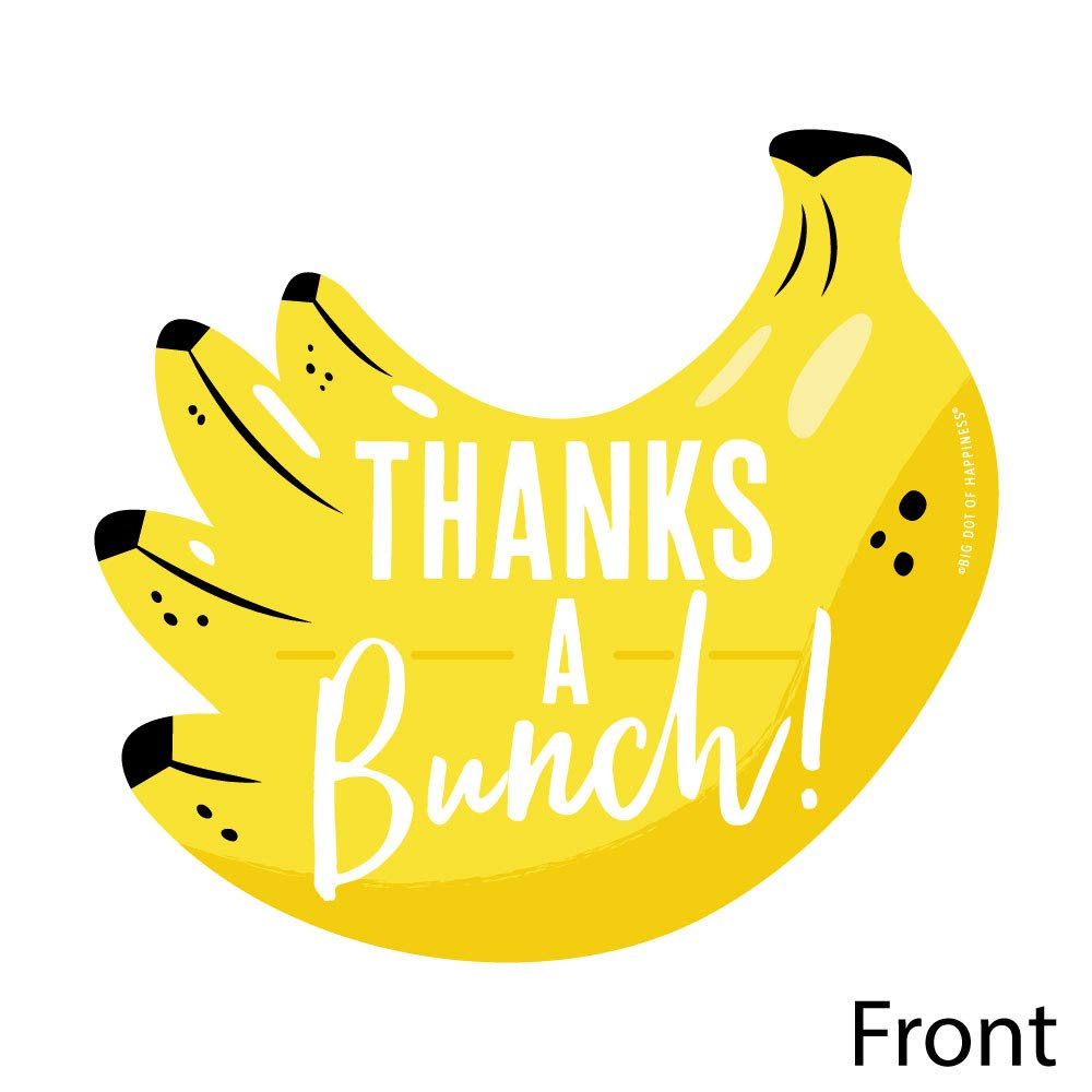 Big Dot of Happiness Let's Go Bananas - Shaped Tropical Party Thank You Note Cards with Envelopes - Set of 12