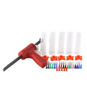 fhis dispensing 30ml manual syringe gun single liquid glue gun and 30cc cones 5pcs and dispensing tips silicone glue adhesive bonding extrusion tool