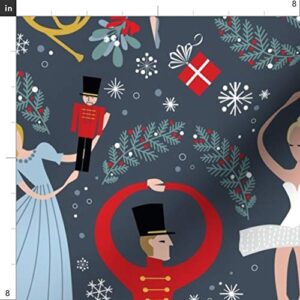 Spoonflower Fabric - Nutcracker Ballet Christmas Music Holiday Ballerina Printed on Petal Signature Cotton Fabric by The Yard - Sewing Quilting Apparel Crafts Decor