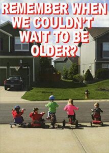 recycled paper greetings 5 kids on bikes funny/humorous birthday card