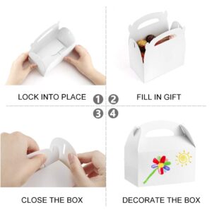 ValBox Treat Boxes 30 Pack White Paper Gable Gift Boxes - Goodies Favor Box for Kids' Birthday Party, Wedding, Baby Shower, 6.2 x 3.5 x 3.5 Inches