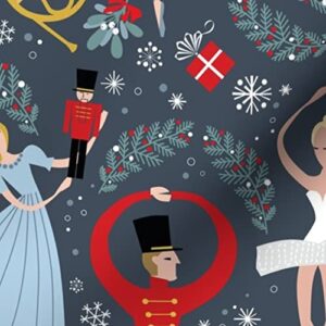 Spoonflower Fabric - Nutcracker Ballet Christmas Music Holiday Ballerina Printed on Petal Signature Cotton Fabric by The Yard - Sewing Quilting Apparel Crafts Decor