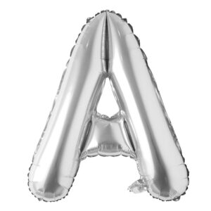 32 inch letter balloons silver alphabet number balloons foil mylar party wedding bachelorette birthday bridal shower graduation anniversary celebration decoration (32 inch silver a)