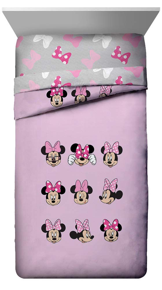 Jay Franco Minnie Mouse Faces 5 Piece Twin Bed Set (Offical Disney Product)