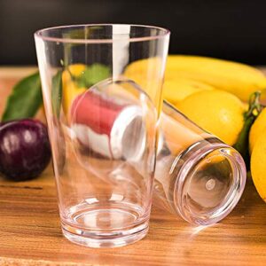 YUYUHUA Clear Plastic Drinking Glasses - BPA Free Cups 18 oz - Dishwasher Safe Classic Tumblers set of 6 - Acrylic Highball Tall Glasses for Kitchen Dining Outdoor (That Look Like Glass)