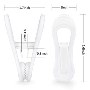 Tinfol White Plastic Hanger Clips, 24 Pack Hanger Clips- Strong Pinch Grip Finger Clips for Plastic Clothes Hangers, Multi-Purpose Hanger Clips