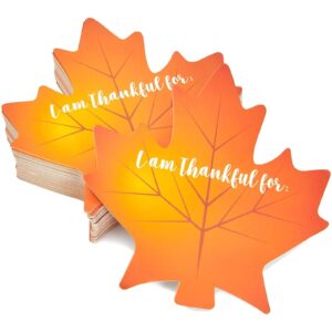 50 pack thankful for table place cards, thanksgiving leaf cutouts for dinner and party