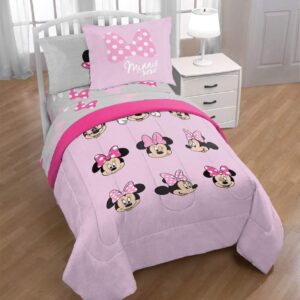 Jay Franco Minnie Mouse Faces 5 Piece Twin Bed Set (Offical Disney Product)