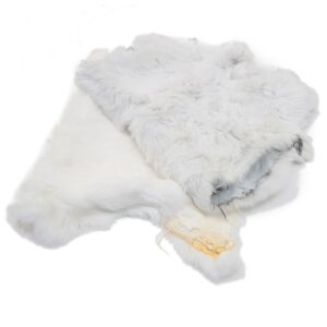 slc genuine white rabbit pelt for décor & crafts, single genuine fur hides