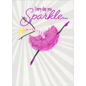 avanti press ballerina birthday candle a-press feminine birthday card for her/woman