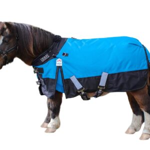 Derby Originals Nordic Tough 1200D Ripstop Waterproof Reflective All Season Mini Horse Pony Turnout Rain Sheet, Electric Blue, 48"