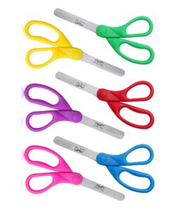 mr. pen- kids scissors, 6 pack, 5 inch, colored toddler scissors, kid scissors, safety scissors, scissors for kids, school scissors, preschool scissors, child scissors, scissors kids, children scissor