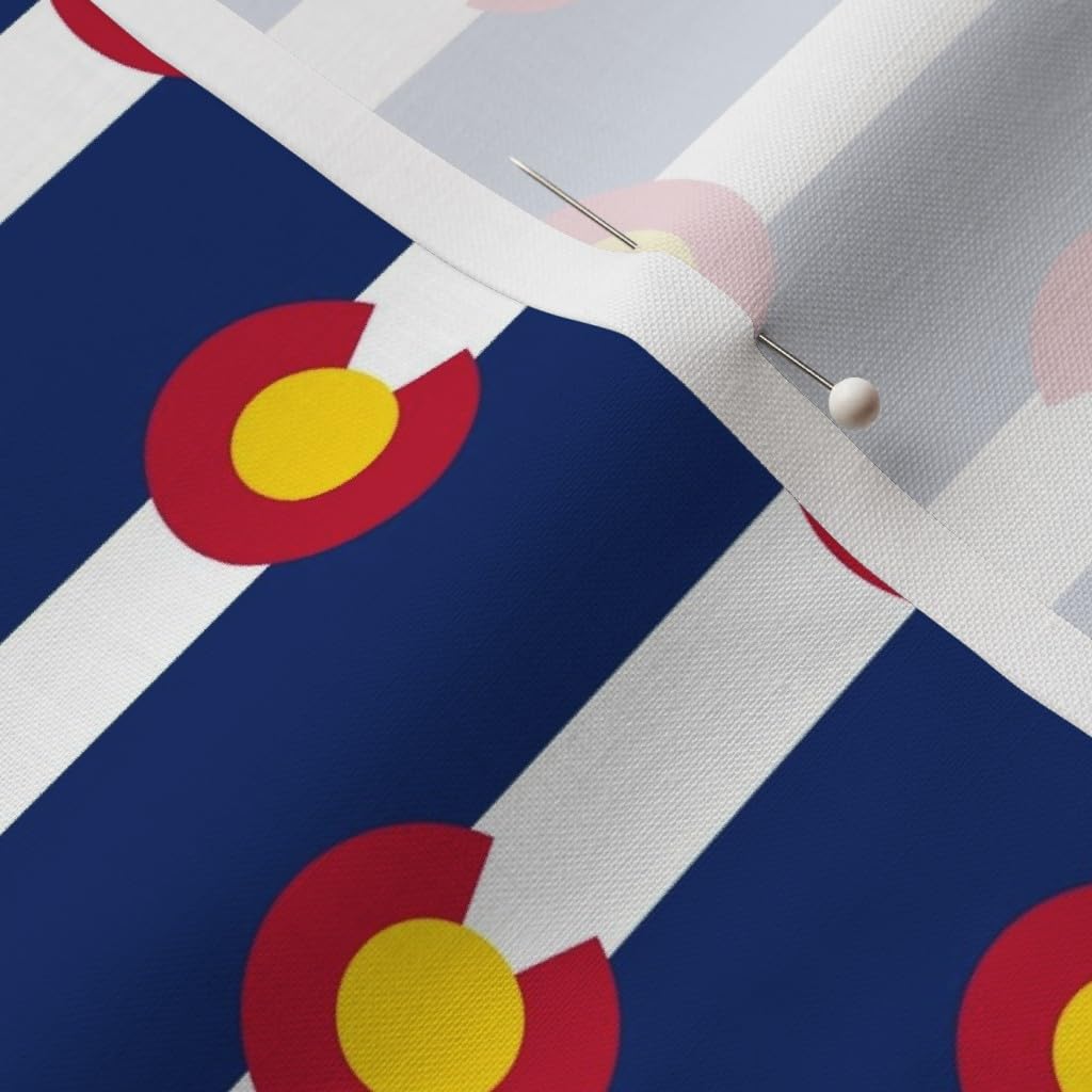 Spoonflower Fabric - Colorado Flag Flags USA United States America Printed on Petal Signature Cotton Fabric by The Yard - Sewing Quilting Apparel Crafts Decor