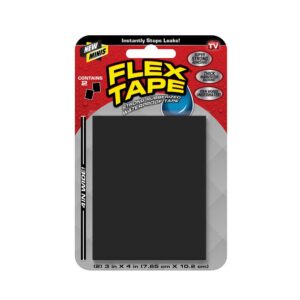 flex tape, mini, black, original thick flexible rubberized waterproof tape - seal and patch leaks, works underwater, indoor outdoor projects - home rv roof plumbing and pool repairs