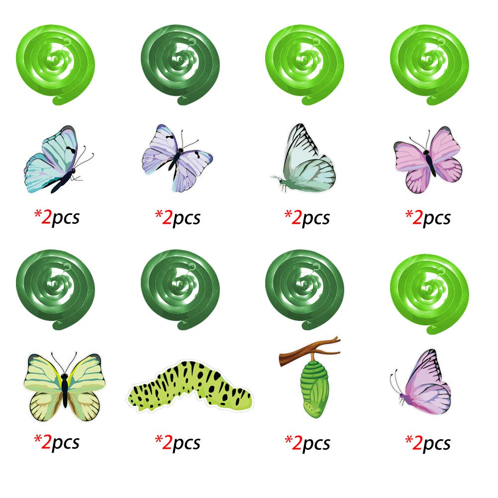 Spring Butterfly Party Supplies Hanging Swirl Decorations for Girls,Boys,Kids Home,Classroom,Baby Showers,Bridal Shower（30CT）