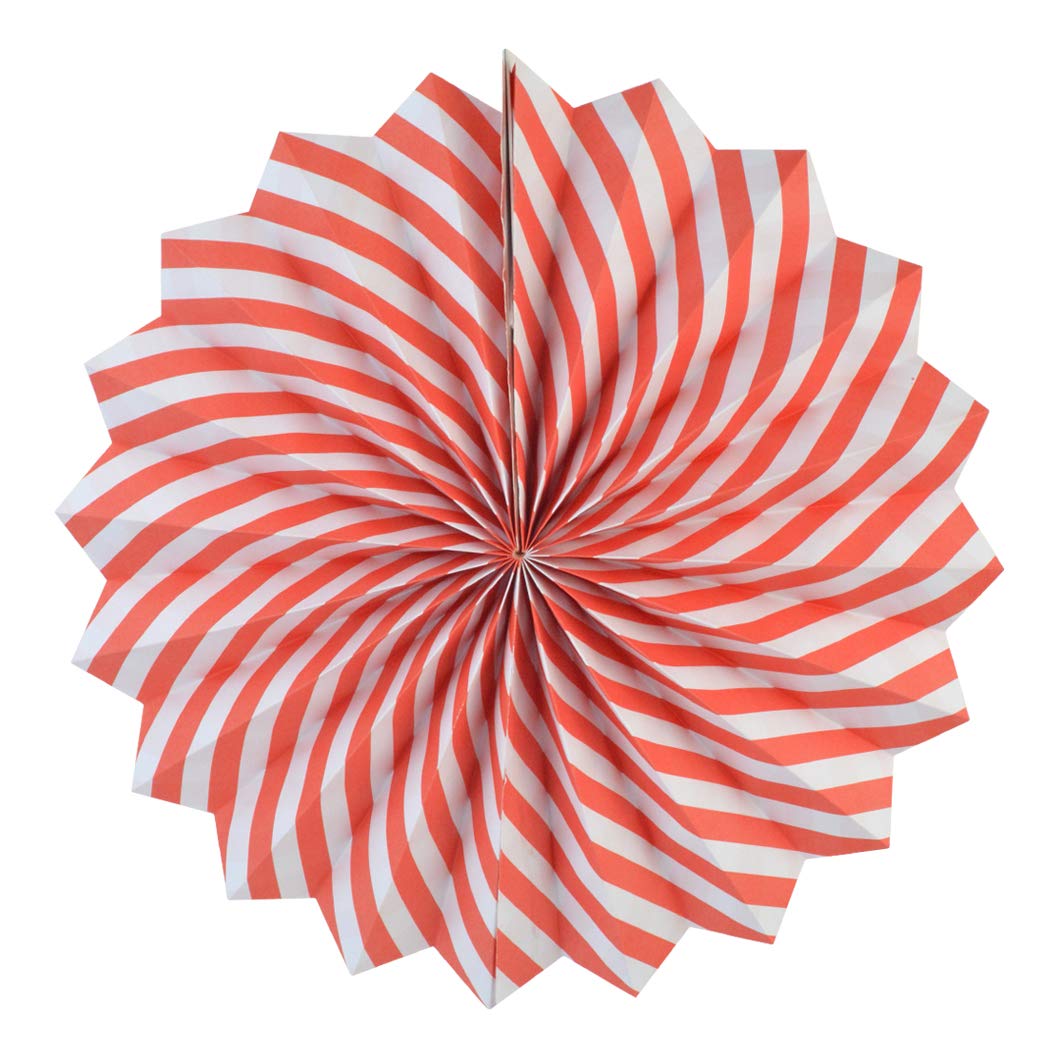 18Pc Party Hanging Paper Fans Set Decorative Red Folding Fans Party Decorations Round Fan Wall Decor Paper Garlands Flower Decoration for Birthday Festival Party Wedding Graduation Events Accessories