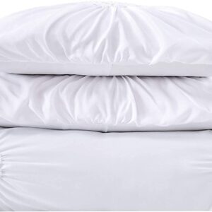 Christian Siriano Georgia Rouched Duvet Set Queen and Full, White