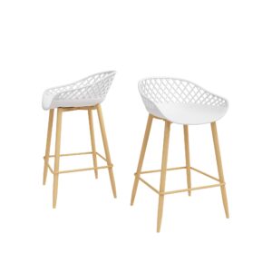 kurv counter stool, set of 2, white, indoor/outdoor, patio stools, bar stools