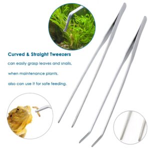 Capetsma Aquascape Tools, Long Stainless Steel Aquarium Plant Tools Aquarium Tweezers Scissors Spatula Tool Set Bonsai Kit Algae Scrapers Aquarium Cleaning Kit for Fish Tank Starter kit