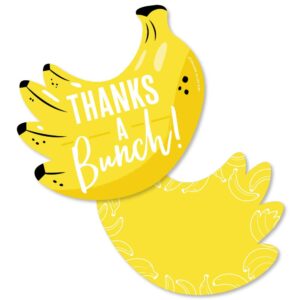 big dot of happiness let's go bananas - shaped tropical party thank you note cards with envelopes - set of 12