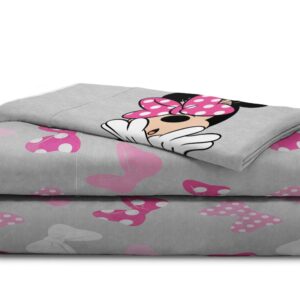 Jay Franco Minnie Mouse Faces 5 Piece Twin Bed Set (Offical Disney Product)